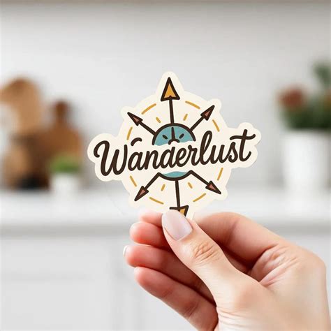 Wanderlust Compass Vinyl Sticker Travel Adventure Decal Etsy