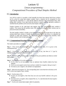 Simplex Method Worksheet Linear Programming