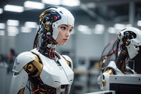 premium ai image ai robotics prototyping center futuristic science lab background wallpaper