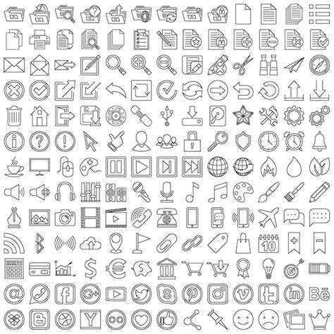 Premium Vector Set Linear Web Icons