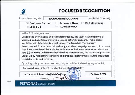 PETRONAS FOCUSED RECOGNITION Nuri Cerah Sdn Bhd