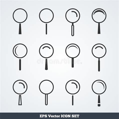 Search Symbol Set Stock Vector Illustration Of Design 158429608