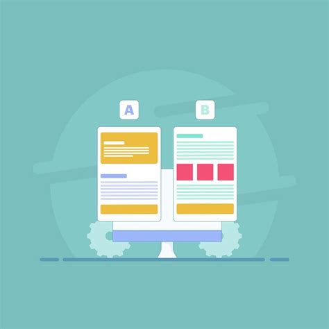 A And B Testing Concept Ab Testing On Wireframe Campaigns On Device Screens Ab Testing Graphs