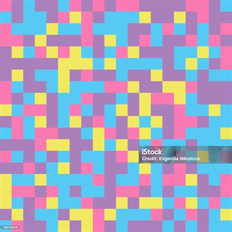 무작위로 색칠된 정사각형 요소의 추상적인 배경 디지털 위장 픽셀 원활한 패턴입니다 벡터 그림입니다 모자이크 벽지 배경 스톡 그림 픽셀 군용 여러 가지 빛깔의 질감 개념에