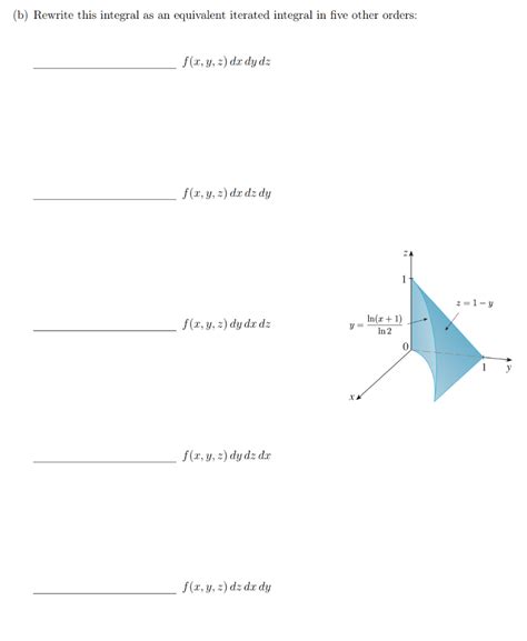 Solved B Rewrite This Integral As An Equivalent Iterated Chegg