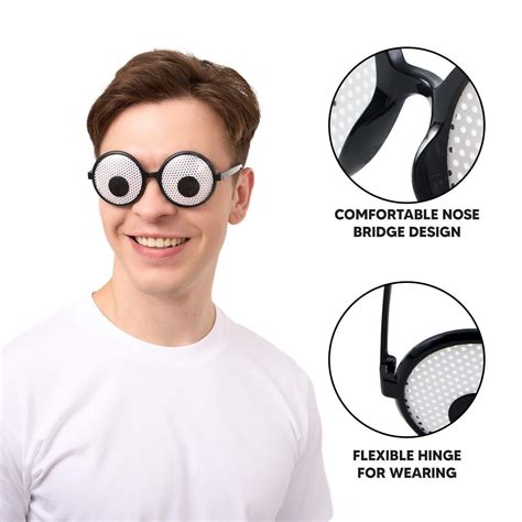 3 Pack Funny Googly Eyes Glasses Novelty Costume Eyewear For Party