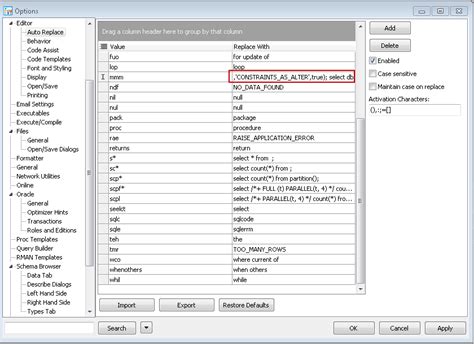 autoreplace in several lines toad for oracle and devops toolkit toad world® forums