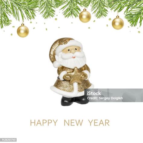 메리 크리스마스와 새해 복 많이 받으세요 크리스마스 축제 배경 산타 클로스 크리스마스 트리 화환 골드 보블 장식 디자인 요소 0명에 대한 스톡 사진 및 기타 이미지 Istock