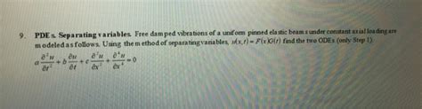 Solved 9 Pde Separating Variables Free Damped Vibrations