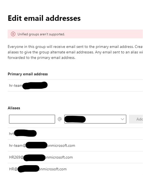 Unable To Remove Alias From Unified Group In Admin Center Microsoft Qanda