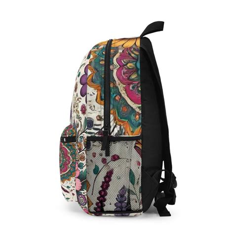 Colorful Floral Backpack Botanical Art Backpack Vintage Flower Print Backpack Etsy