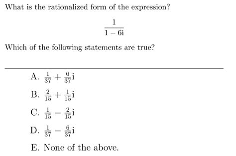 Solved What Is The Rationalized Form Of The