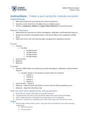 Module Quiz Instructions Docx NURS Pharmacology I Module Quiz Instructions Create A