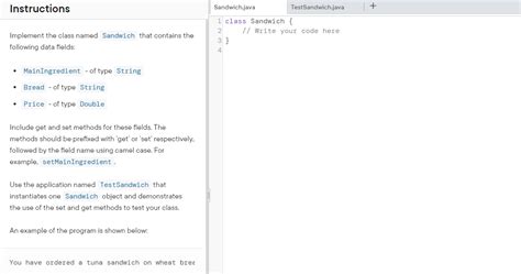 solved implement the class named that contains the following