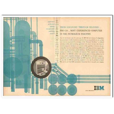 International Business Machines 1959 Ibm 650 Computer Oil Vintage Ad On