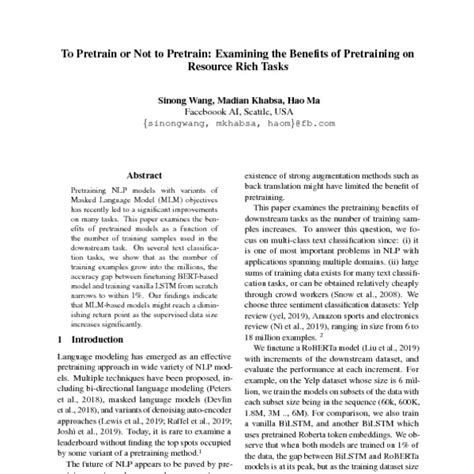 To Pretrain Or Not To Pretrain Examining The Benefits Of Pretrainng On Resource Rich Tasks