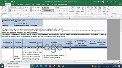 Esg Reporting Gri Reporting Framework Excel Templates And Guides