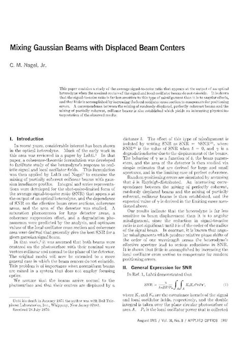 Pdf Mixing Gaussian Beams With Displaced Beam Centers Dokumentips