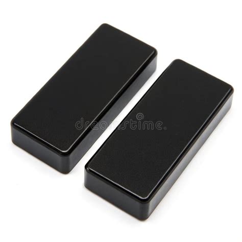 Two Black Rectangular Blocks Positioned Side By Side Isolated Stock