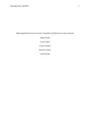 Hardening Windows Server Security Using Microsoft Baseline Security Analyzer Doc Running Head