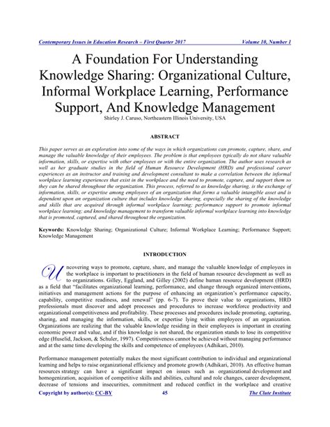 Pdf A Foundation For Understanding Knowledge Sharing Organizational Culture Informal