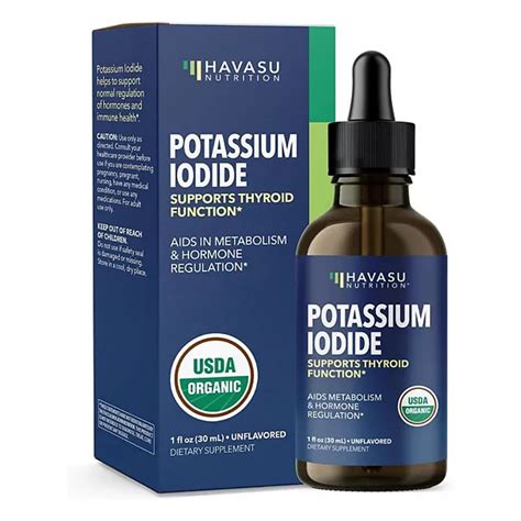 Potassium Iodide Liquid Drops For Thyroid And Metabolism 1 Fl Oz