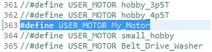 Motorware Example Projects Relation Between USER MOTOR And My Motor
