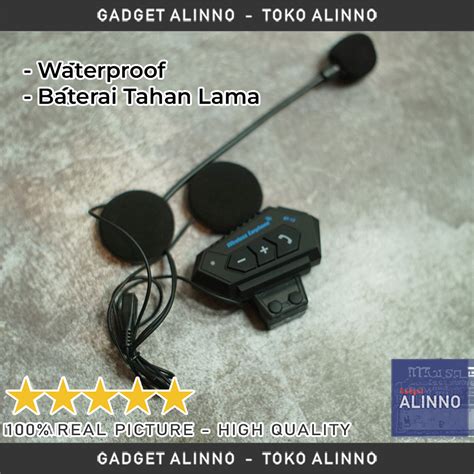 Jual Bt12 Intercom Bluetooth 5 0 Headset Helm Intercom Wireless Anti