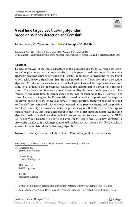A Real Time Target Face Tracking Algorithm Based On Saliency Detection