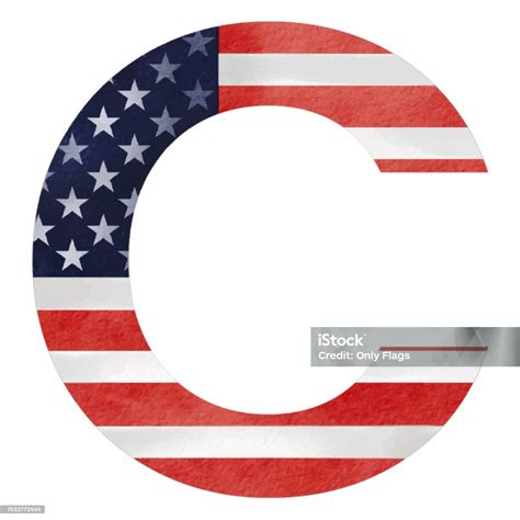 편지 C는 미국 알파벳 텍스트를 수채화 브러시 페인트 안에 넣은 미국 알파벳 텍스트가 흰색 배경에 분리되어 있습니다 벡터 그림 0명에 대한 스톡 벡터 아트 및 기타 이미지