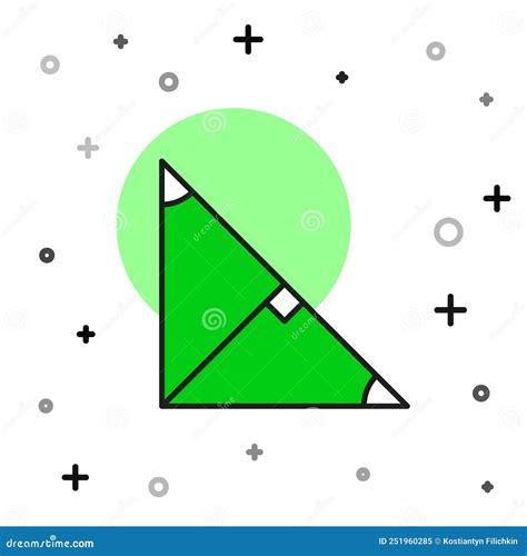 Filled Outline Angle Bisector Of A Triangle Icon Isolated On White Background Vector