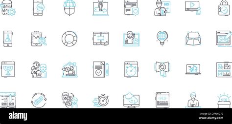 Sales Performance Linear Icons Set Quotas Metrics Conversions Targets Pipeline Revenue