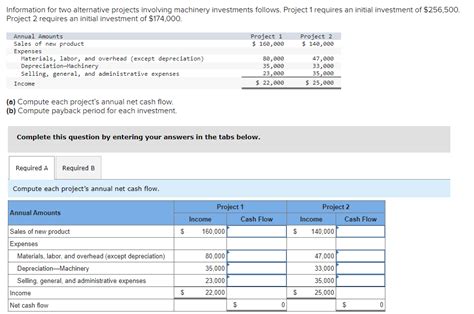 solved a ﻿compute each project s annual net cash flow