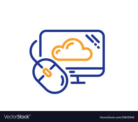 Cloud Computing Line Icon Internet Data Storage Vector Image