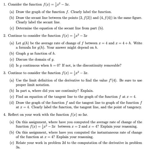 Solved Consider The Function F X Z22 3x Draw The Graph Of The Function F Clearly Label The