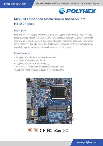 Nano Itx Motherboard Based On Intel Gemini Lake Polyhexpc Pdf Catalogs Technical