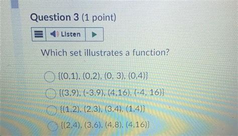 Solved Which Set Illustrates A Function
