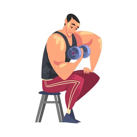Sportive Muscular Man Doing Squats Physical Workout In Gym Or Home