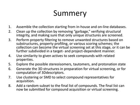 Chemical Database Preparation Ppt Ppt