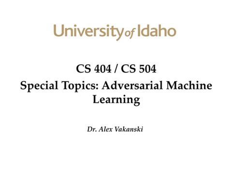 Lecture 10 Aml In Network Intrusion Detection Pptx