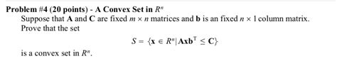 solved problem 4 20 points a convex set in r” suppose
