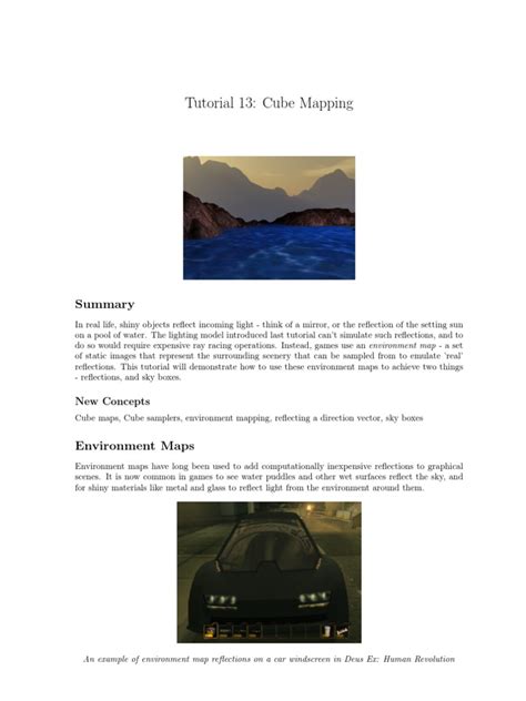 15 Tutorial 13 Cube Mapping Pdf Shader Texture Mapping