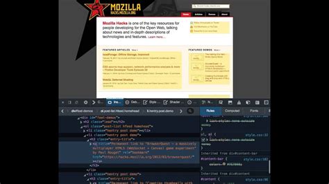 Firefoxdevtools Multiple Nodes Highlighter From The Css Rules Panel Youtube