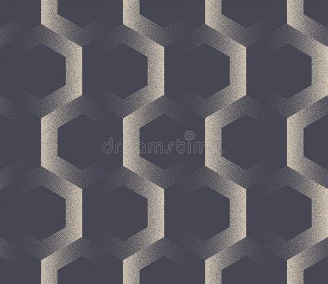 Hexagons Geometric Seamless Pattern Trend Vector Dot Work Abstract