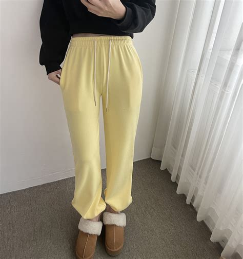 글램핏 겨울 밍크 융털 기모 밴딩 와이드 조거 트레이닝 팬츠 6컬러