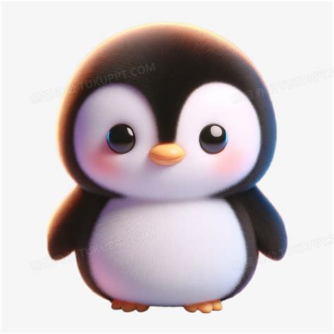3d可爱卡通小企鹅PNG图片素材下载 卡通PNG 熊猫办公