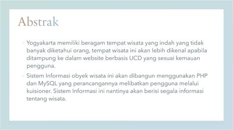 Solution Rancang Bangun Sistem Informasi Obyek Wisata Berbasis Web Menggunakan Metode User