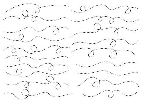 Hand Drawn Dotted Curved Line Shape Curved Line Icon Collection