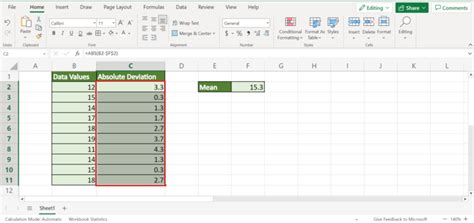 How To Calculate The Mean Absolute Deviation In Excel Sheetaki