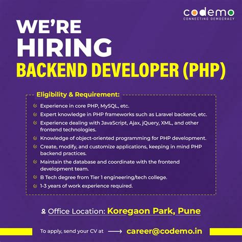 Asmita On Linkedin Hiring Php Backenddeveloper Pune Techjobs